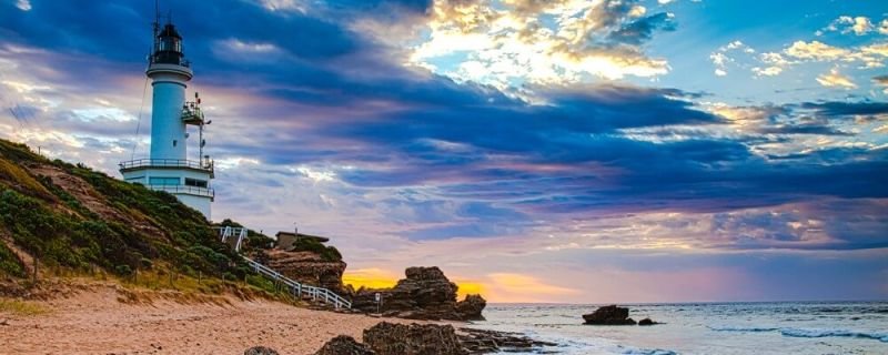 Sunrise view of lighthouse at Point Lonsdale Australia | Melbourne ...